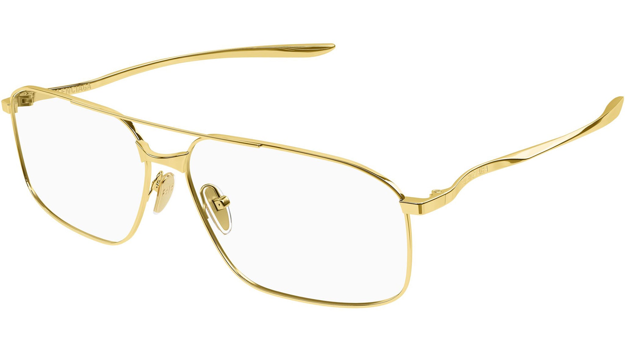 Balenciaga BB0495O Pilot Eyeglasses 002 Shiny Gold - eye-oo.com
