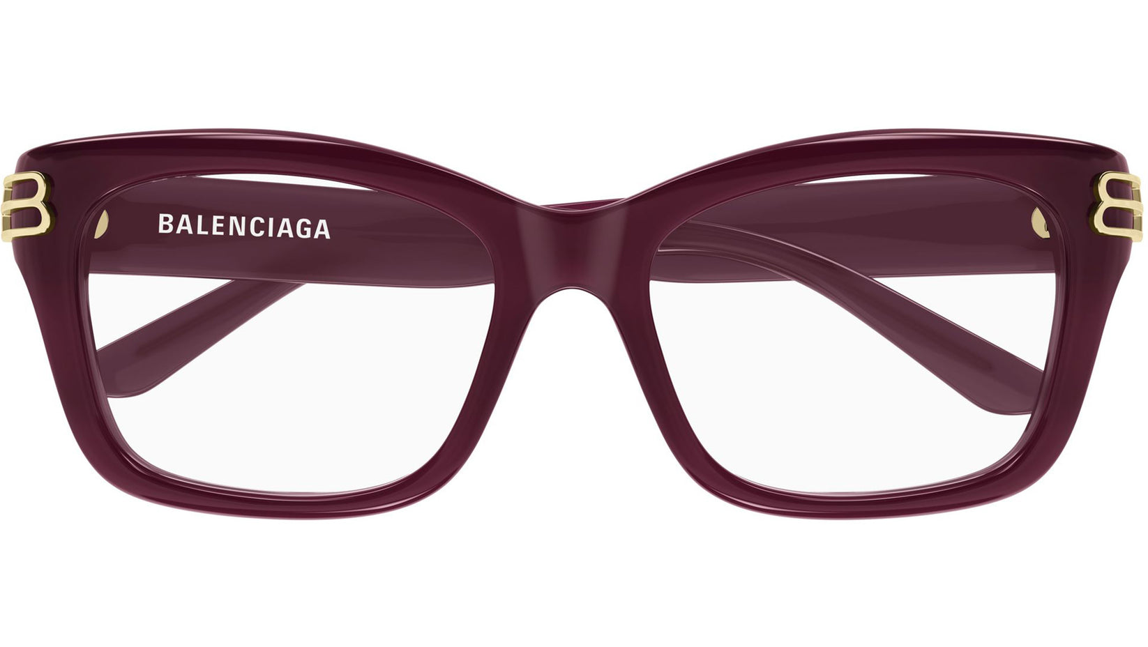 Balenciaga BB0472O Rectangular Eyeglasses 004 Shiny Burgundy - eye-oo.com
