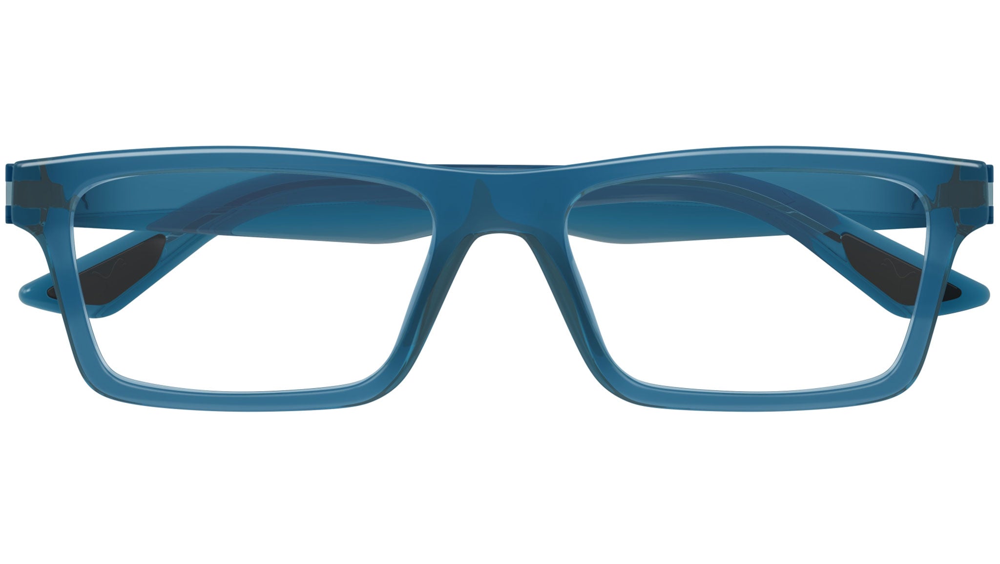 Puma PU0487O Rectangular Eyeglasses 004 Transparent Blue - eye-oo.com