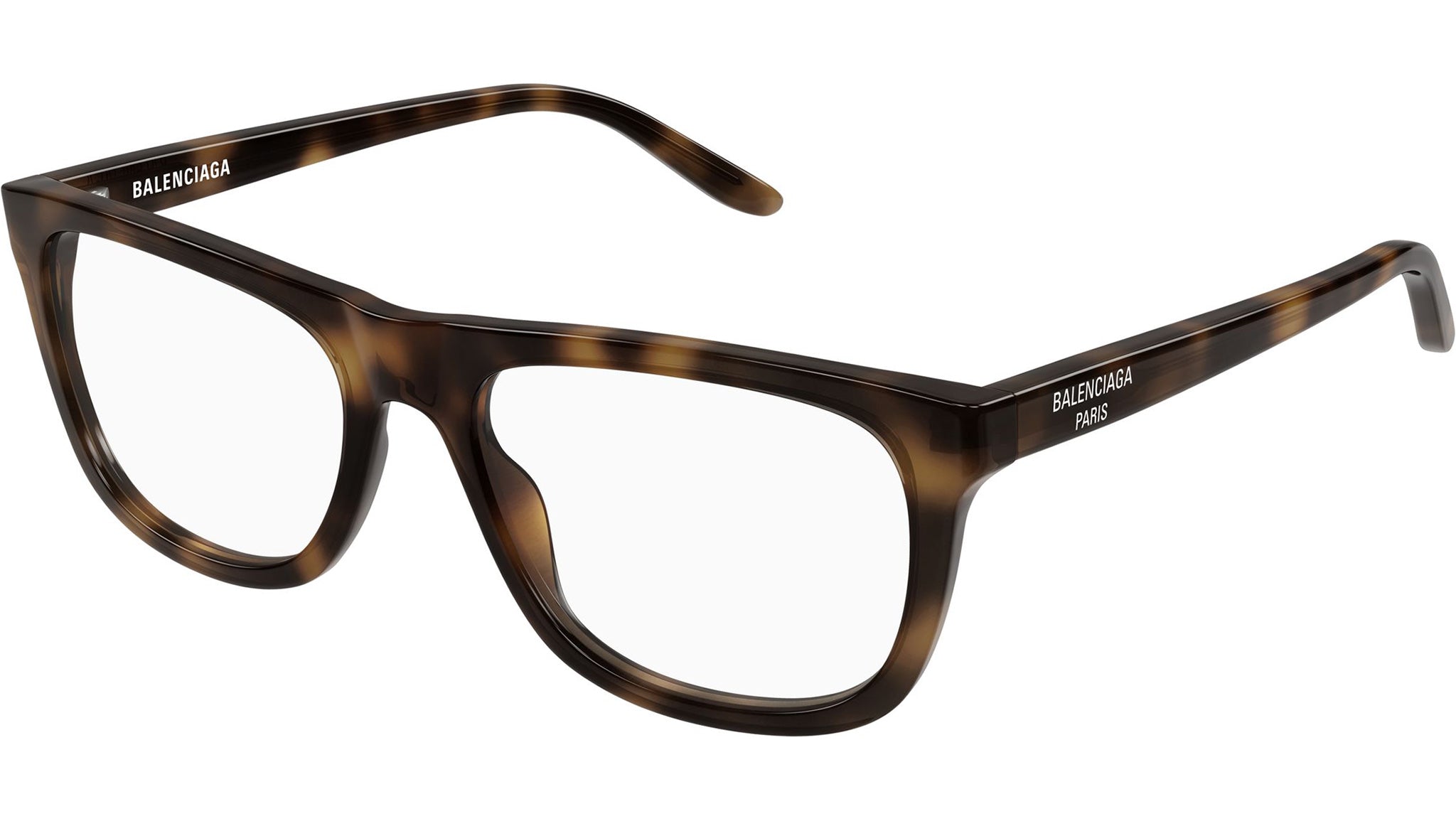 Balenciaga BB0498O Rectangular Eyeglasses 003 Shiny Havana - eye-oo.com
