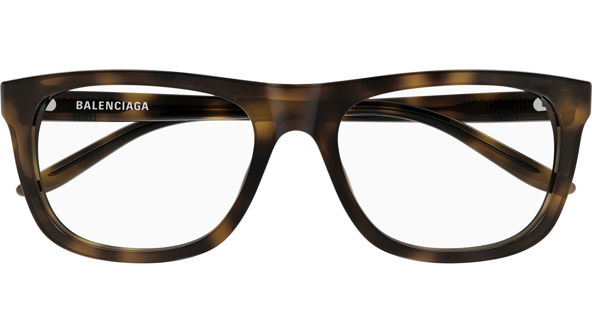 Balenciaga BB0498O Rectangular Eyeglasses 003 Shiny Havana - eye-oo.com